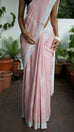 Handloom linen saree - Blushes & Cream – studioSY